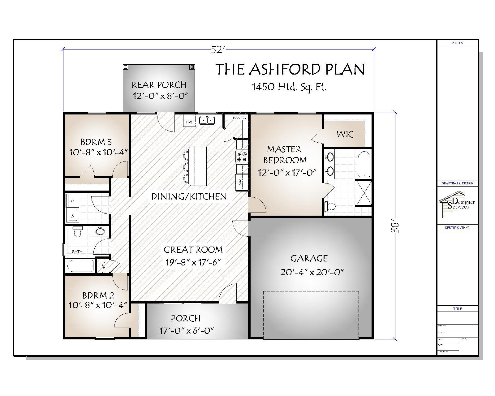 Ashford Plan, 1450 Square Feet - Etsy