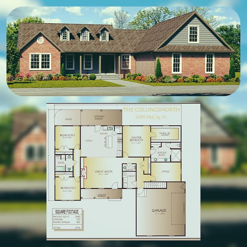 Collingsworth House Plan, 2095 Square Feet - Etsy