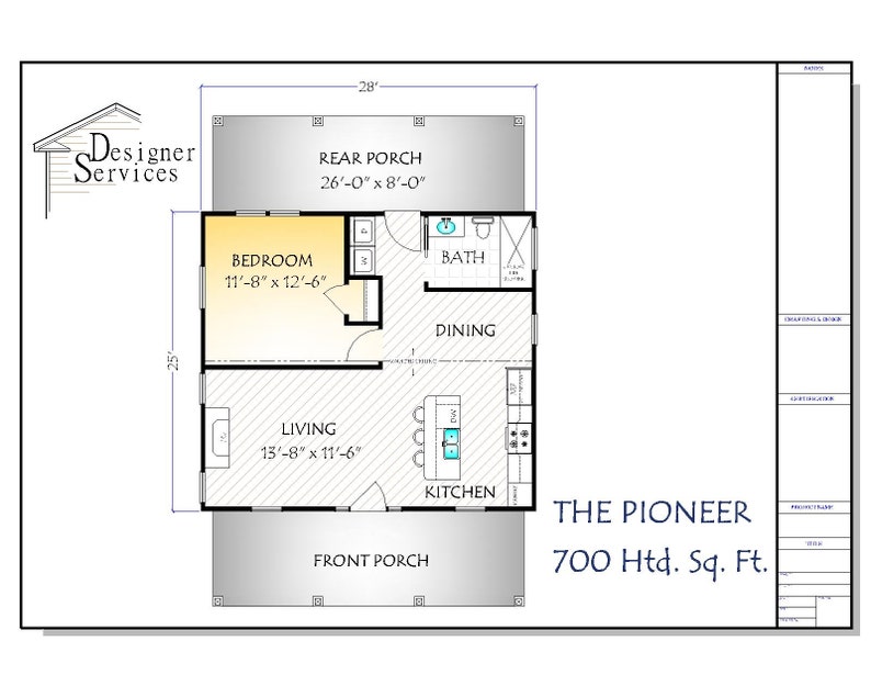 Pioneer Plan 700 square Feet | Etsy