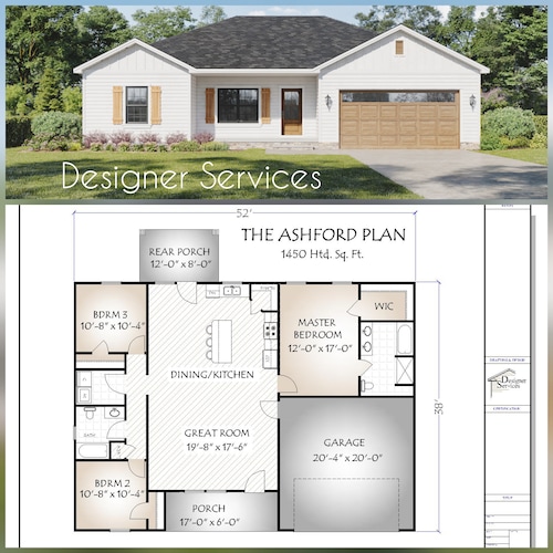 Grady Plan 1560 Square Feet - Etsy