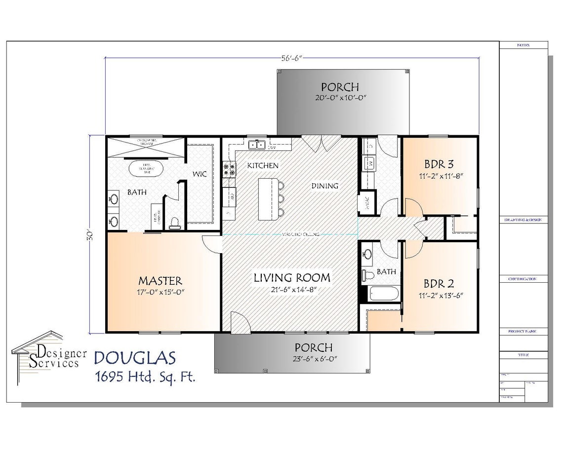 Douglas Plan, 1695 Square Feet - Etsy
