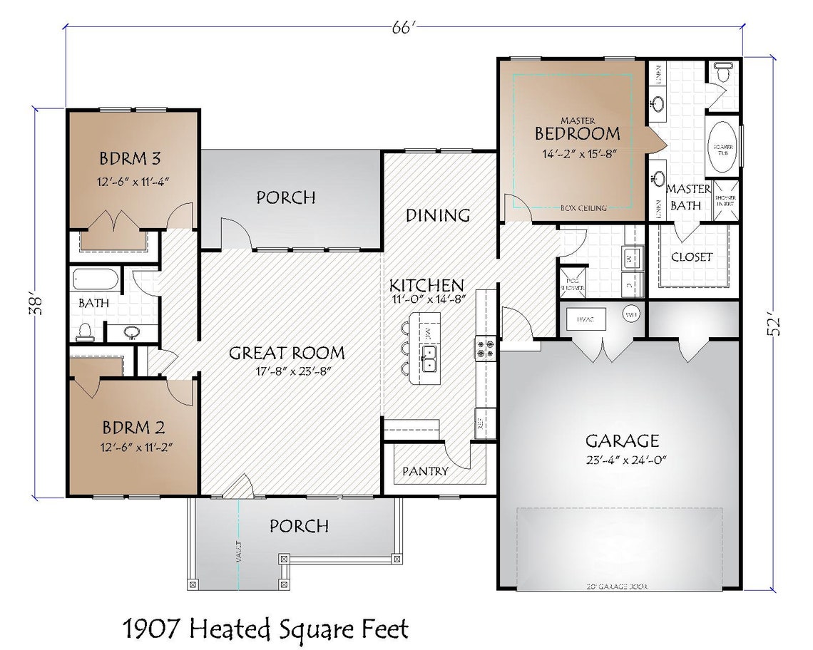 Hawthorn House Plan, 1907 Square Feet - Etsy