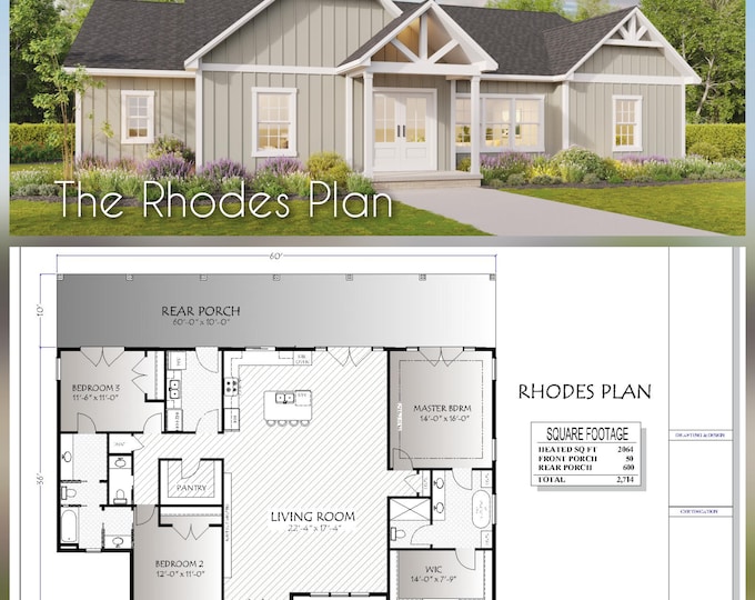 Thatcher House Plan, 2964 Square Feet - Etsy Canada