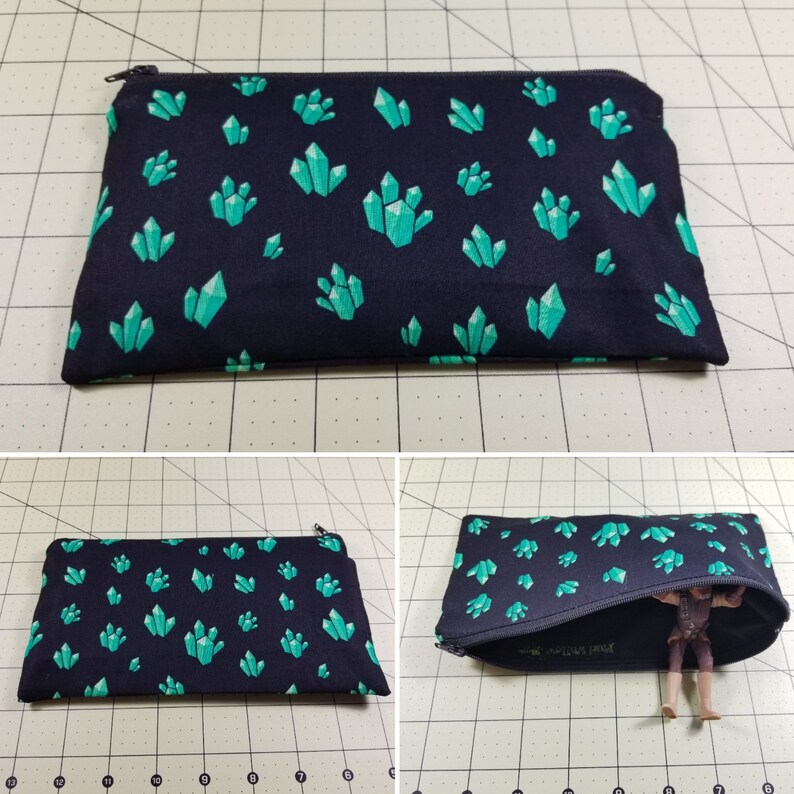 Small Crystal Lizard Succulent Zipper Pouch Pencil Pouch Cosmetics ...