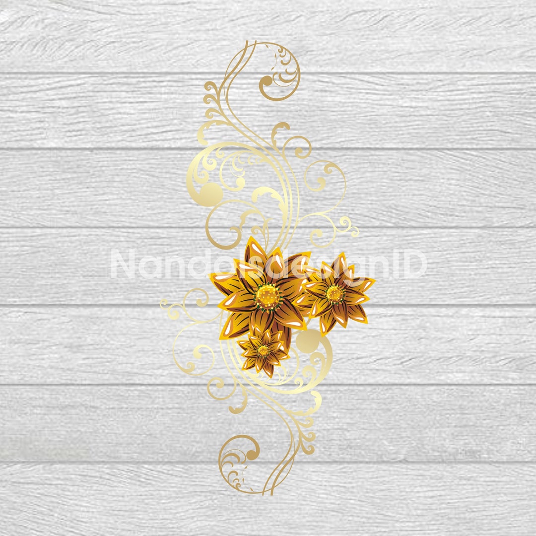 Gold Flower SVG ,gold Flower Clipart,flower Cut Files, Flower Svg Files ...