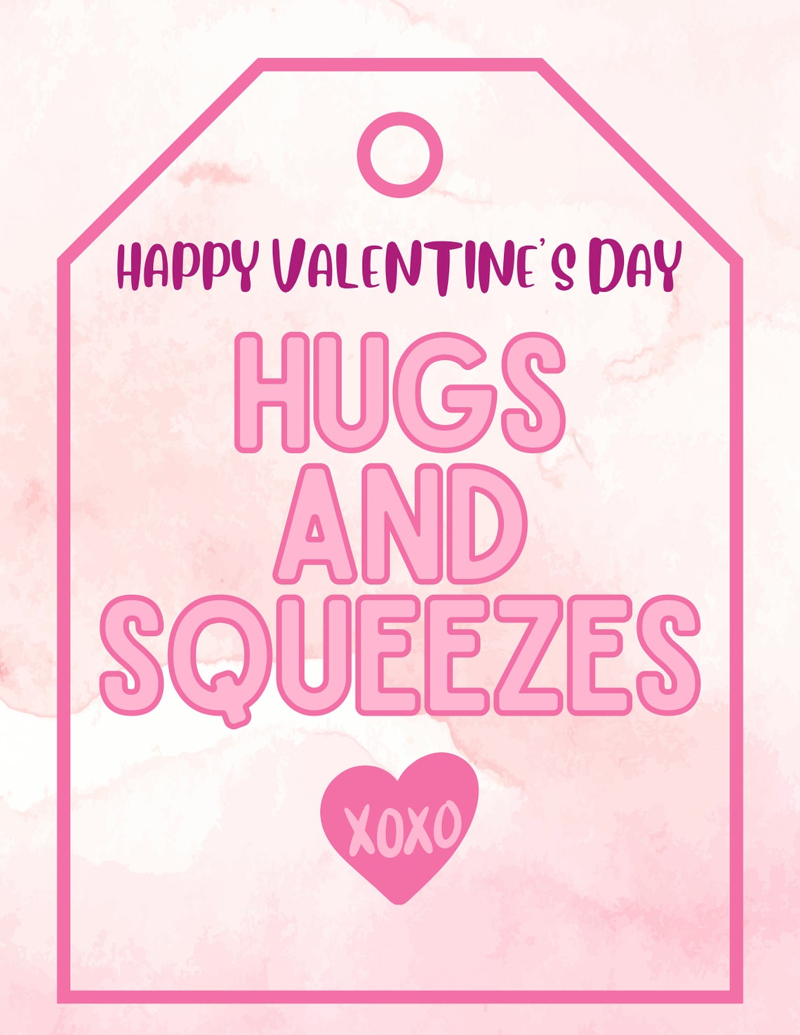 Hugs & Squeezes Valentine's Day Gift Tags - Printable Template ...
