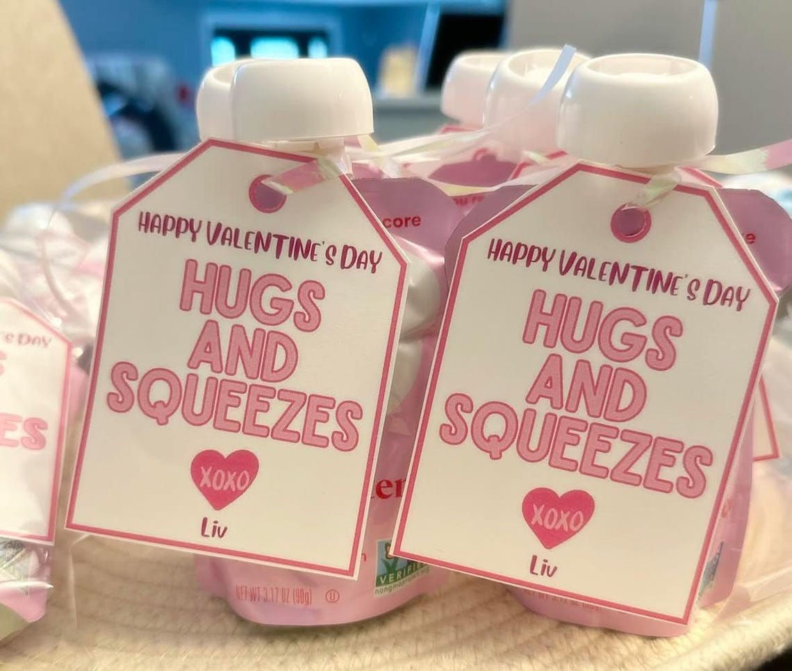 Valentines Day Gift Tags Pink Blue Printable Template PDF PNG Instant ...