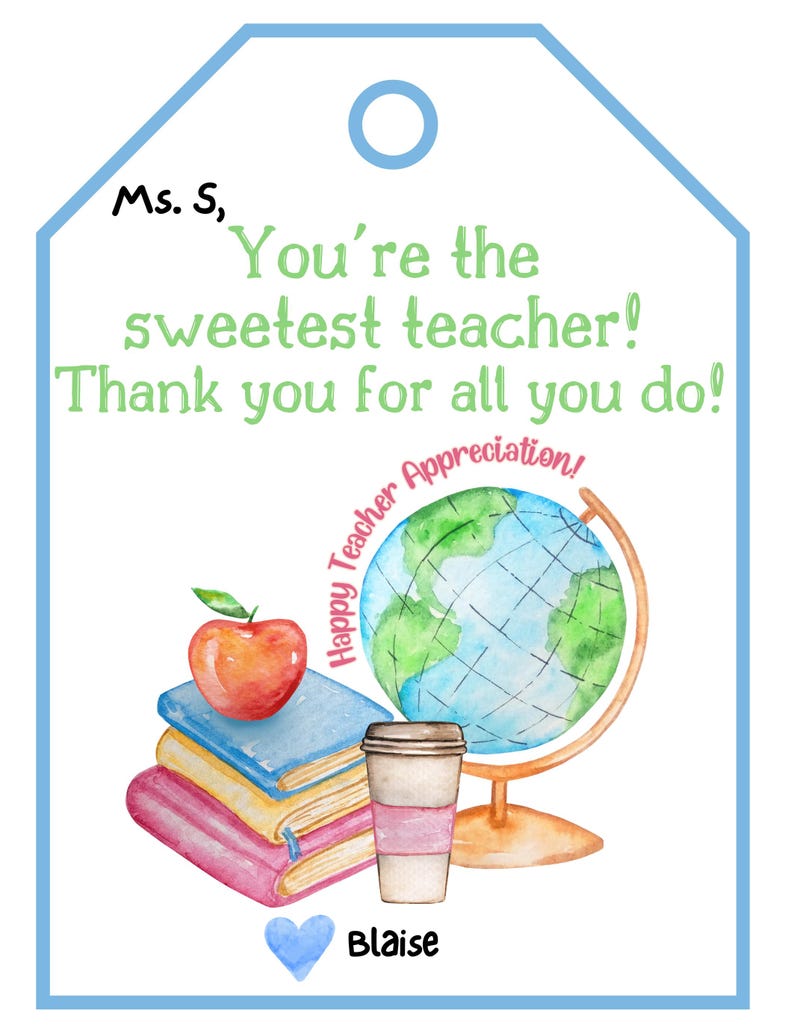 Teacher Appreciation Gift Tags | Low-ink Printable | Instant Download ...