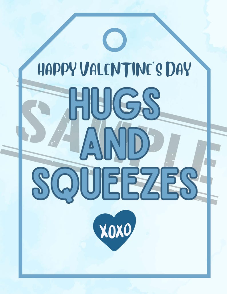 Valentines Day Gift Tags Pink Blue Printable Template PDF PNG Instant ...