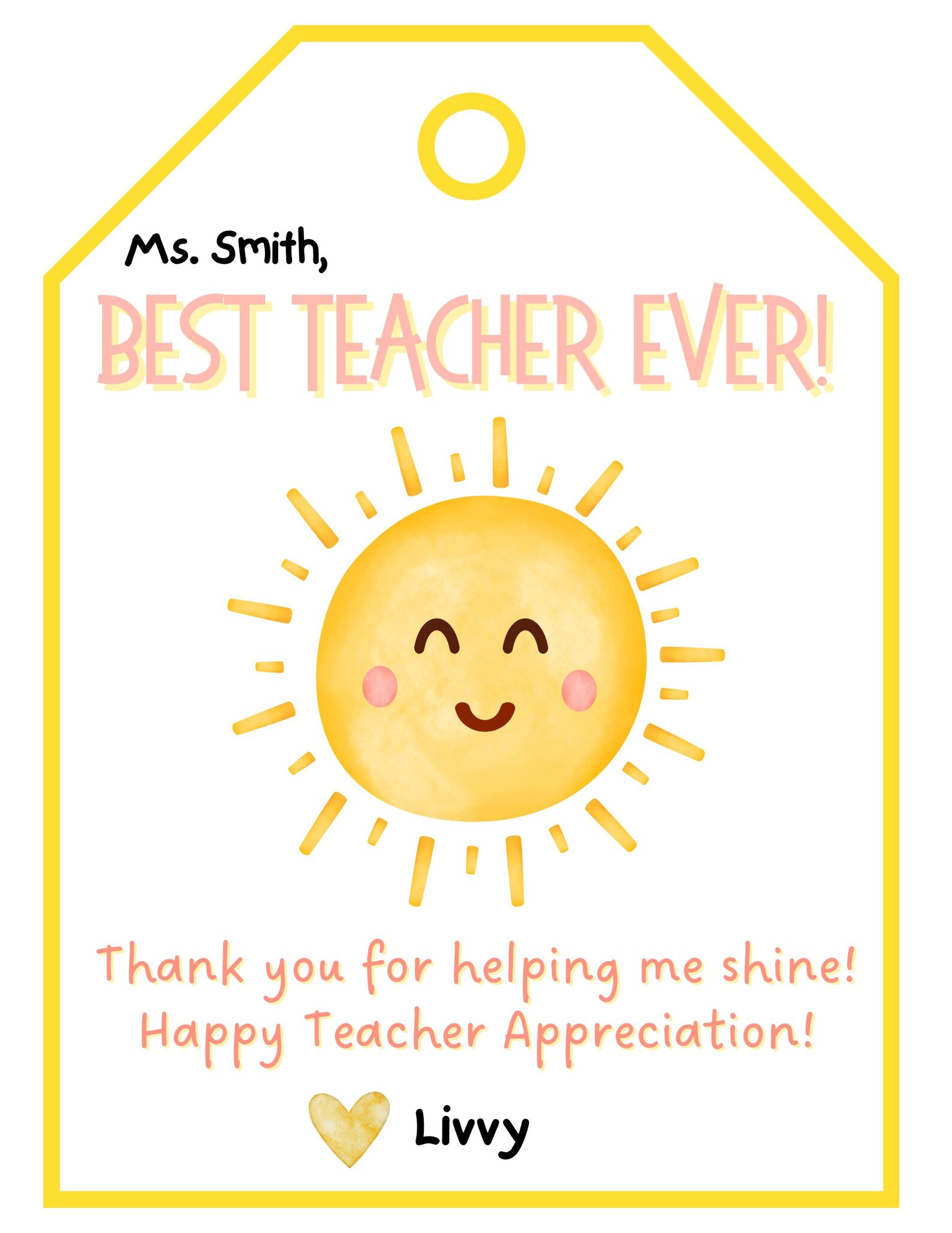 Teacher Appreciation Gift Tags | Low-ink Printable | Instant Download ...