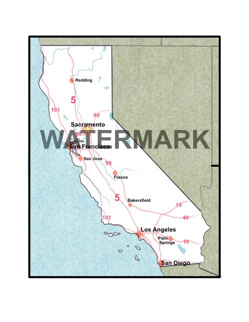California Printable Fill-in Map - Etsy