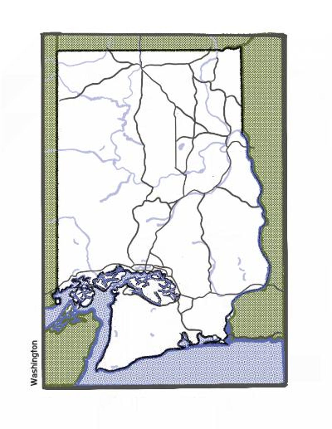 Washington State Printable Fill-in Map - Etsy