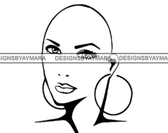 Bald woman svg | Etsy