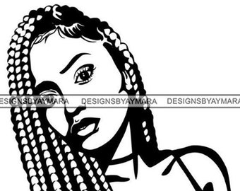 Girl with braids svg | Etsy