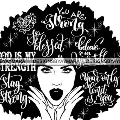 Afro Woman Svg Princess Queen Afro Hair Beautiful God Quotes - Etsy