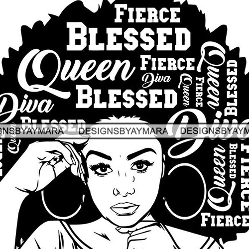 Afro Woman Svg Nubian Queen Diva Afro Hair Beautiful African - Etsy