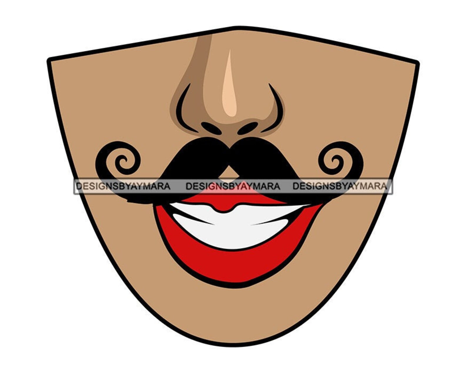 Funny Half Face Comic Cute Designs for Mask Unique Bizarre | Etsy