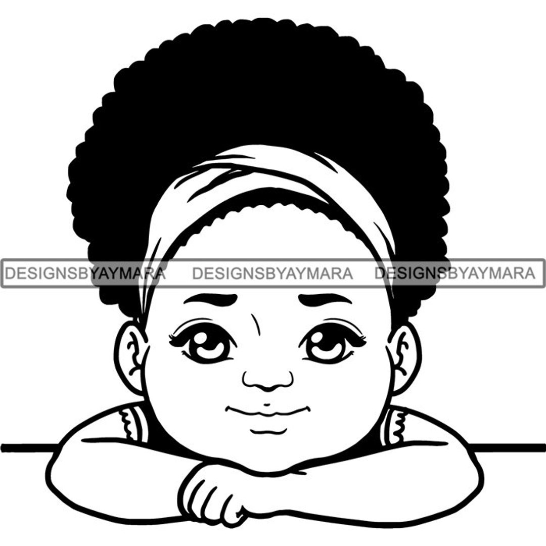 Peek-a-boo I See You Baby Boo Girl Afro Puff Nubian Cute Little Kid ...