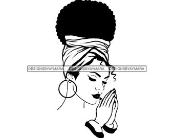 Afro Woman Praying Begging Asking Ask Meditation Pray Prayers God Lord ...