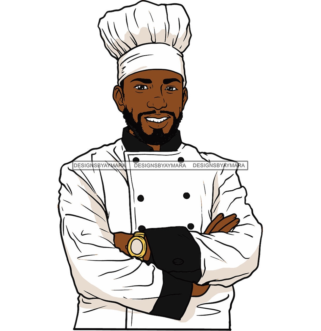 Afro Black Man Chef Kitchen Culinary Male Cooking Cook Cuisine Gourmet ...