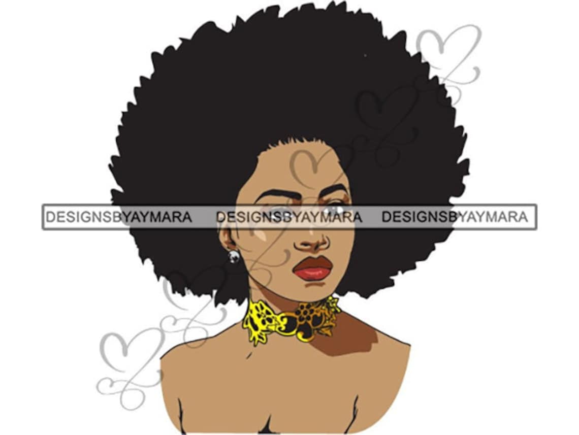 Afro Woman PNG Color Nubian Princess Black Queen Hair | Etsy