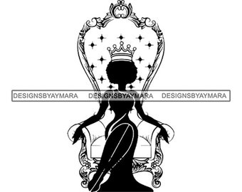 Afro Woman Svg Princess Queen Afro Hair Beautiful African - Etsy