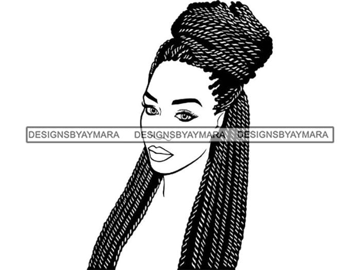 Afro Woman Svg Princess Queen Braid Hair Beautiful African | Etsy Canada