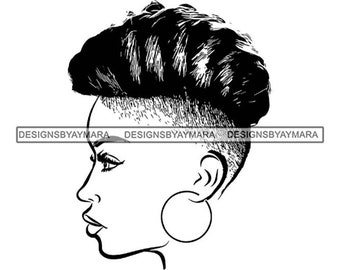 Afro Woman Svg Princess Queen Short Afro Hair Beautiful | Etsy