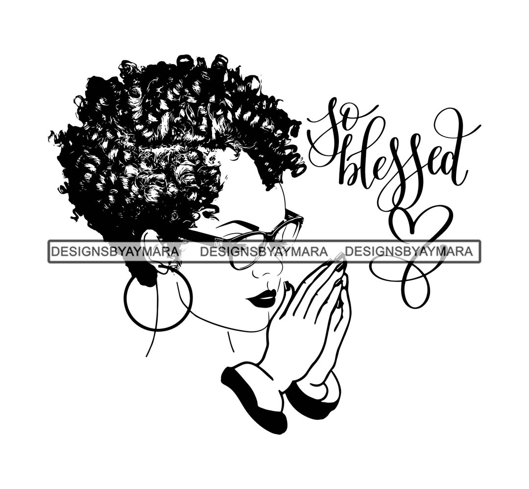 Black Women Praying Nubian Princess Queen Afro Hair Beautiful African ...
