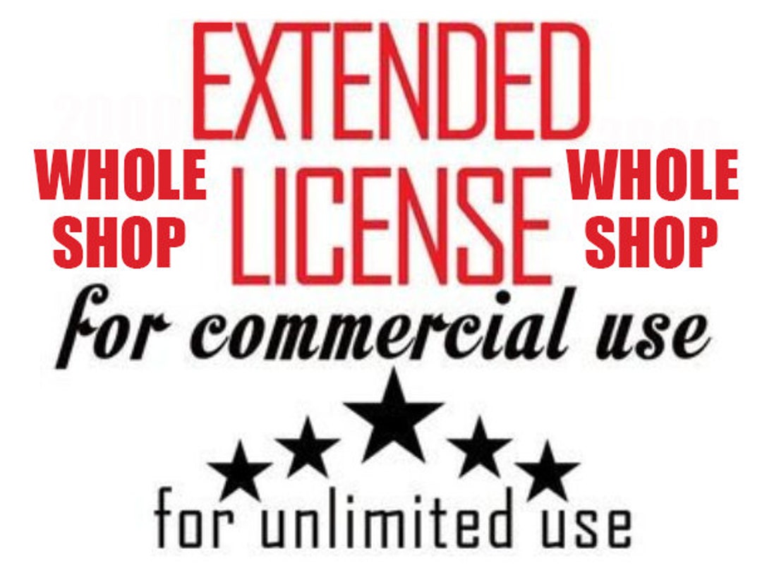 Whole Shop Extended Commercial License for Commercial Use of Patterns ...