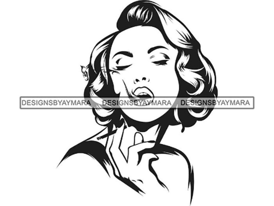 Retro Woman Pin-up Girl Femininity Fashion Model Disbelief Surprise ...