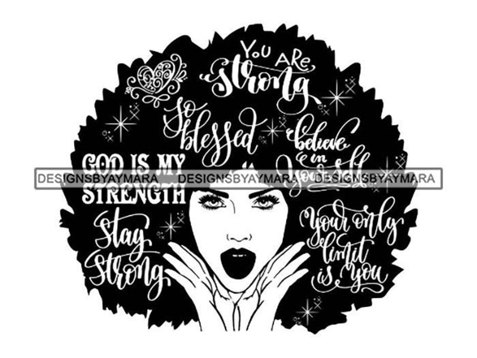 Afro Woman Svg Nubian Queen Diva Afro Hair Beautiful African Etsy