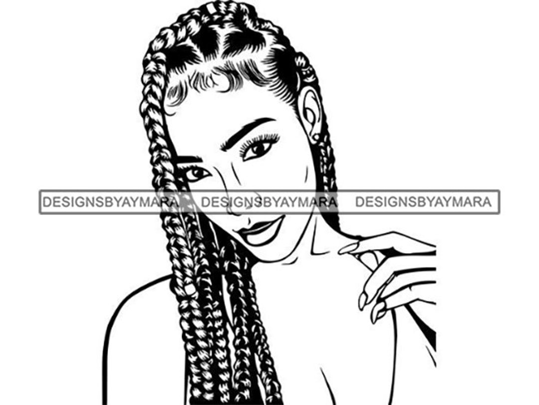 Afro Woman SVG Dreads Nubian Princess Queen Hair Beautiful African ...