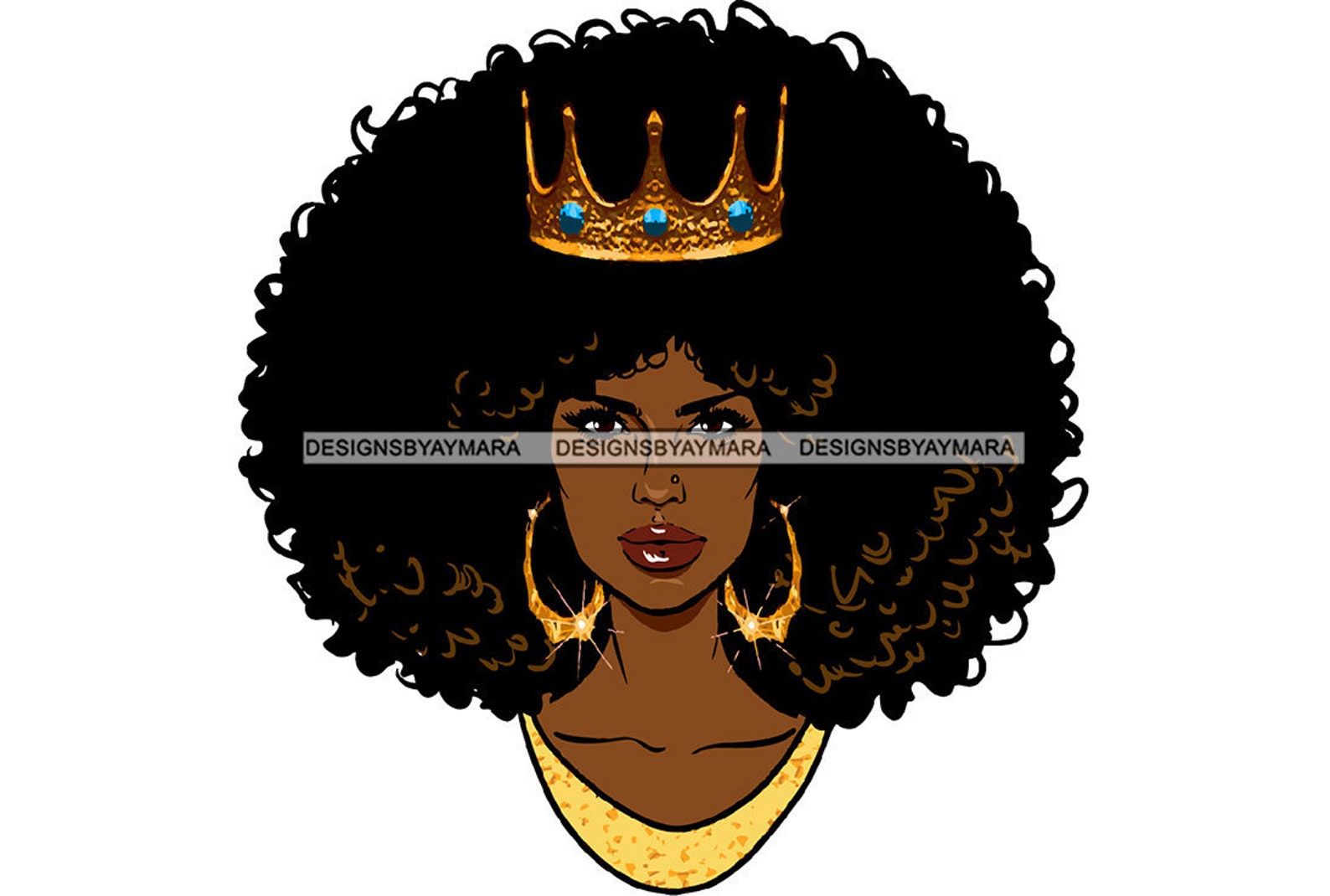 Afro Beautiful Queen Crown Bamboo Earrings Ebony Nubian - Etsy