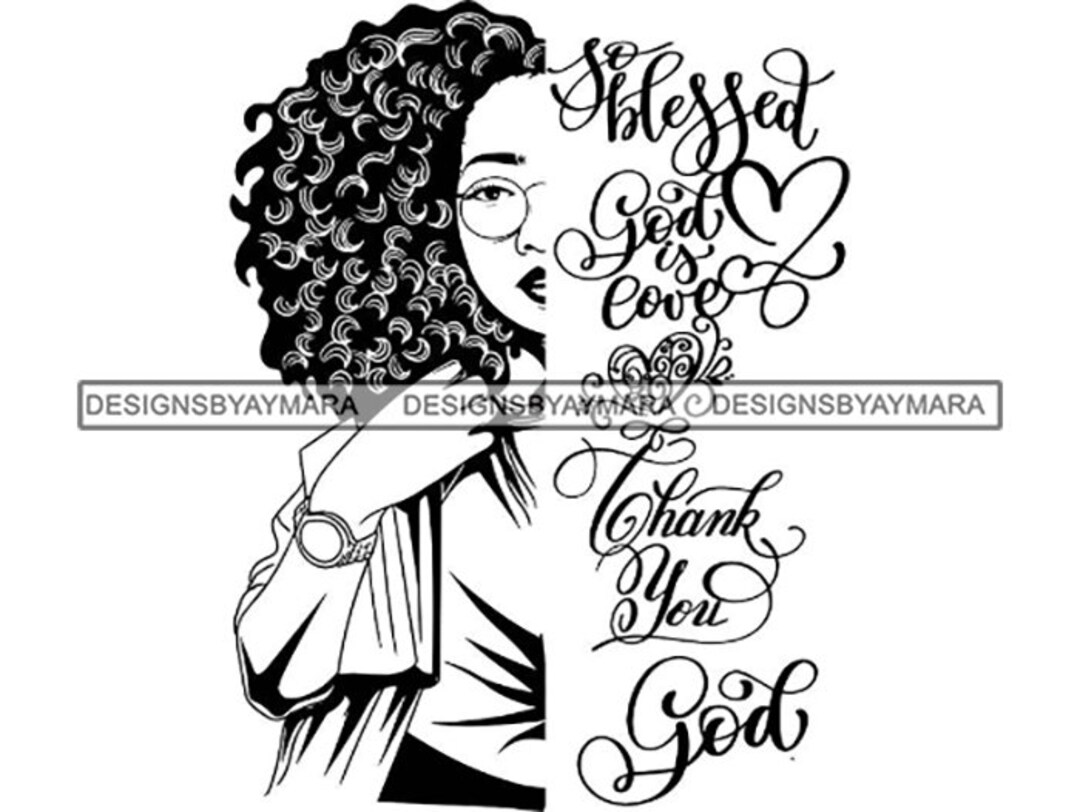Afro Woman Svg Princess Queen Afro Hair Beautiful African American ...