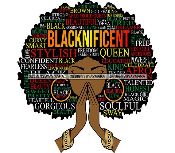 Afro Woman Praying God Blacknificent Stylish Educated Soulful - Etsy