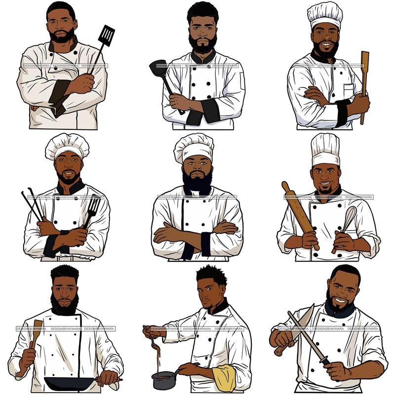 Black Male Chef Svg - Etsy