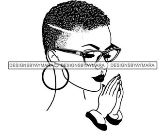 Woman Praying Nubian Princess Queen Afro Hair Style Beautiful | Etsy