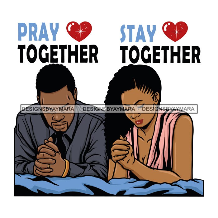 Silhouettes Of Couples Praying Together