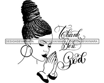 Black Woman Praying Nubian Princess Queen Braids Hair | Etsy