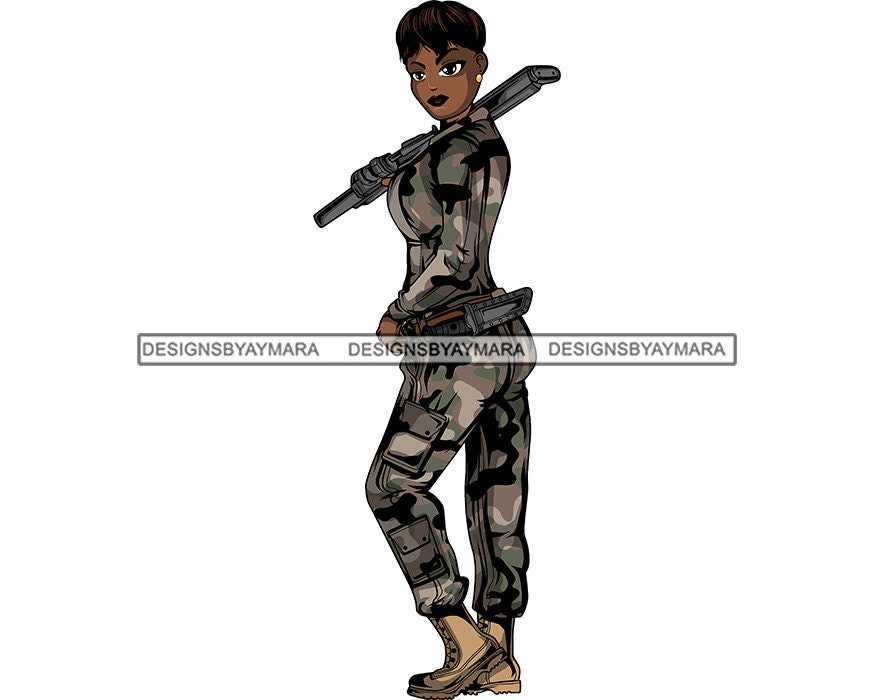 Female Army Soldier Drawing