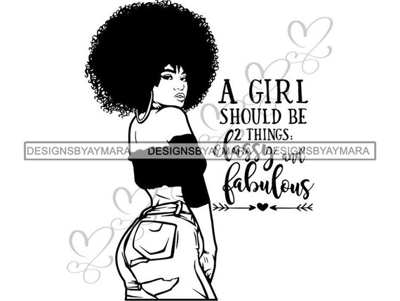 Afro Woman svg Nubian Queen Diva Afro Hair Beautiful African American ...