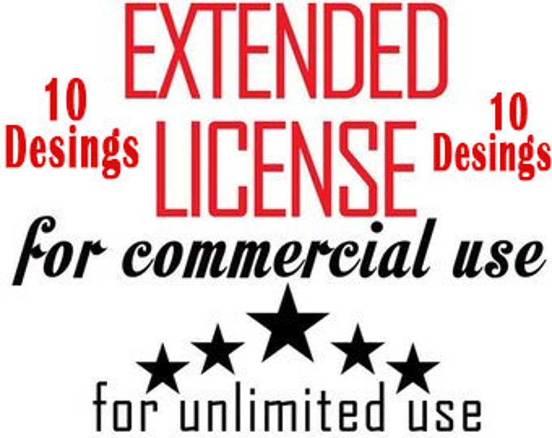 10 Designs Extended Commercial License for Commercial Use of - Etsy
