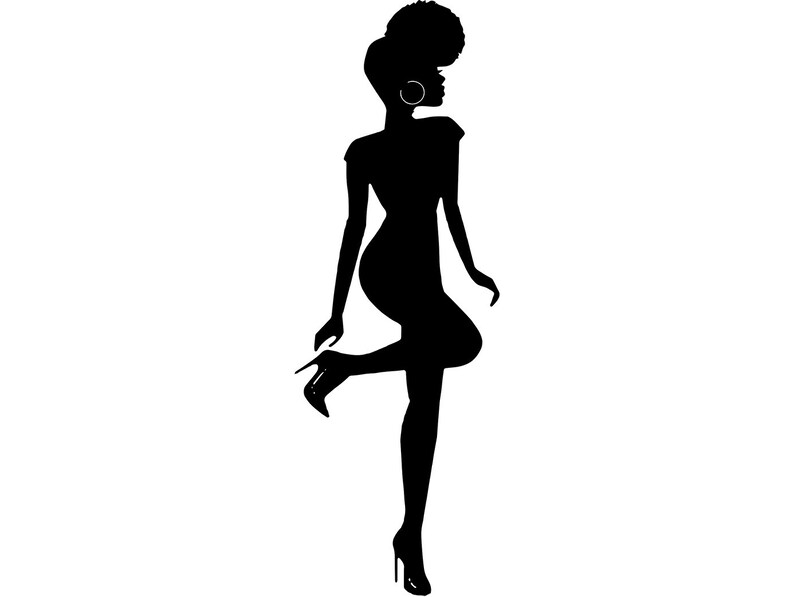 Afro Woman Silhouette Fashion Glamour Classy Lady Female Afro | Etsy