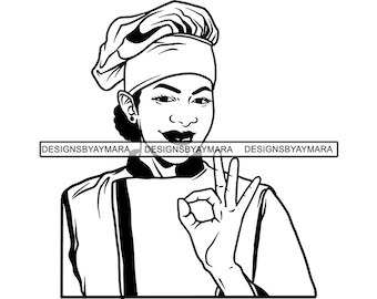Black Female Chef Svg - Etsy
