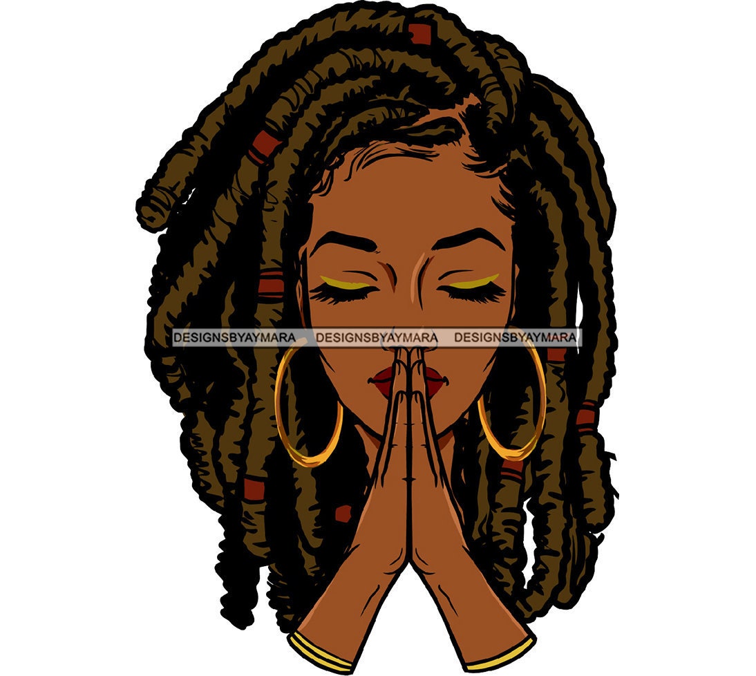 African American Woman Praying Hands