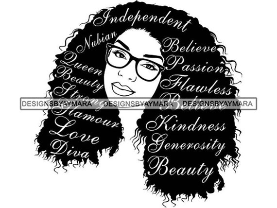 Afro Woman Svg Nubian Queen Diva Afro Hair Beautiful African | Etsy