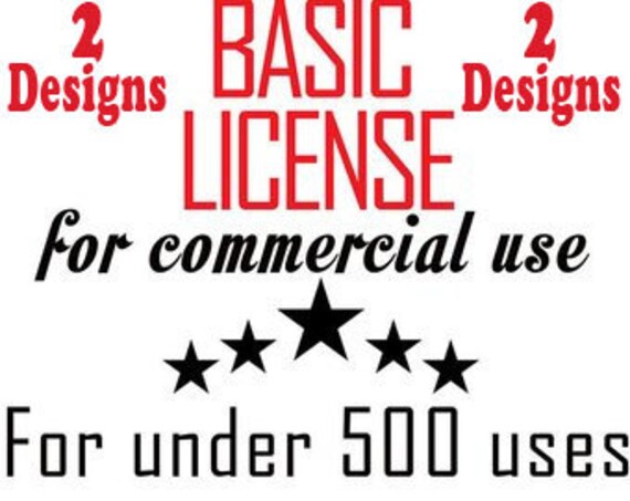 2 Designs Basic Commercial License for Commercial Use of | Etsy