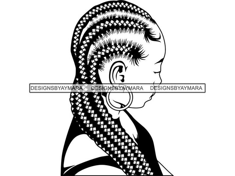 Black Woman SVG Braids Dreads Hairstyle Beauty Salon Nubian - Etsy