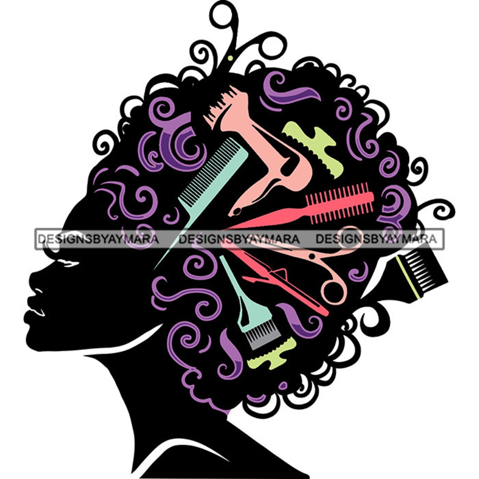 9 Black Woman Bundle Natural Hair Afro Girl Layered Svg Cricut - Etsy